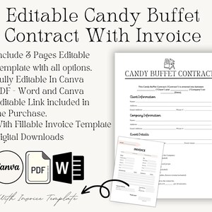 Editable Candy Buffet Contract Template, Dessert Table Service ...