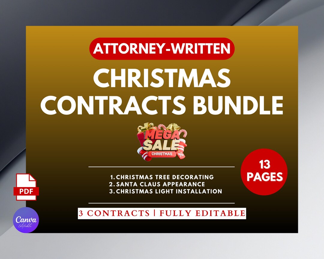 Christmas Contracts Bundle: Lighting Installation Agreement, Christmas ...