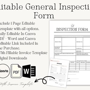 Editable General Inspection Form With Invoice Template, Inspection ...