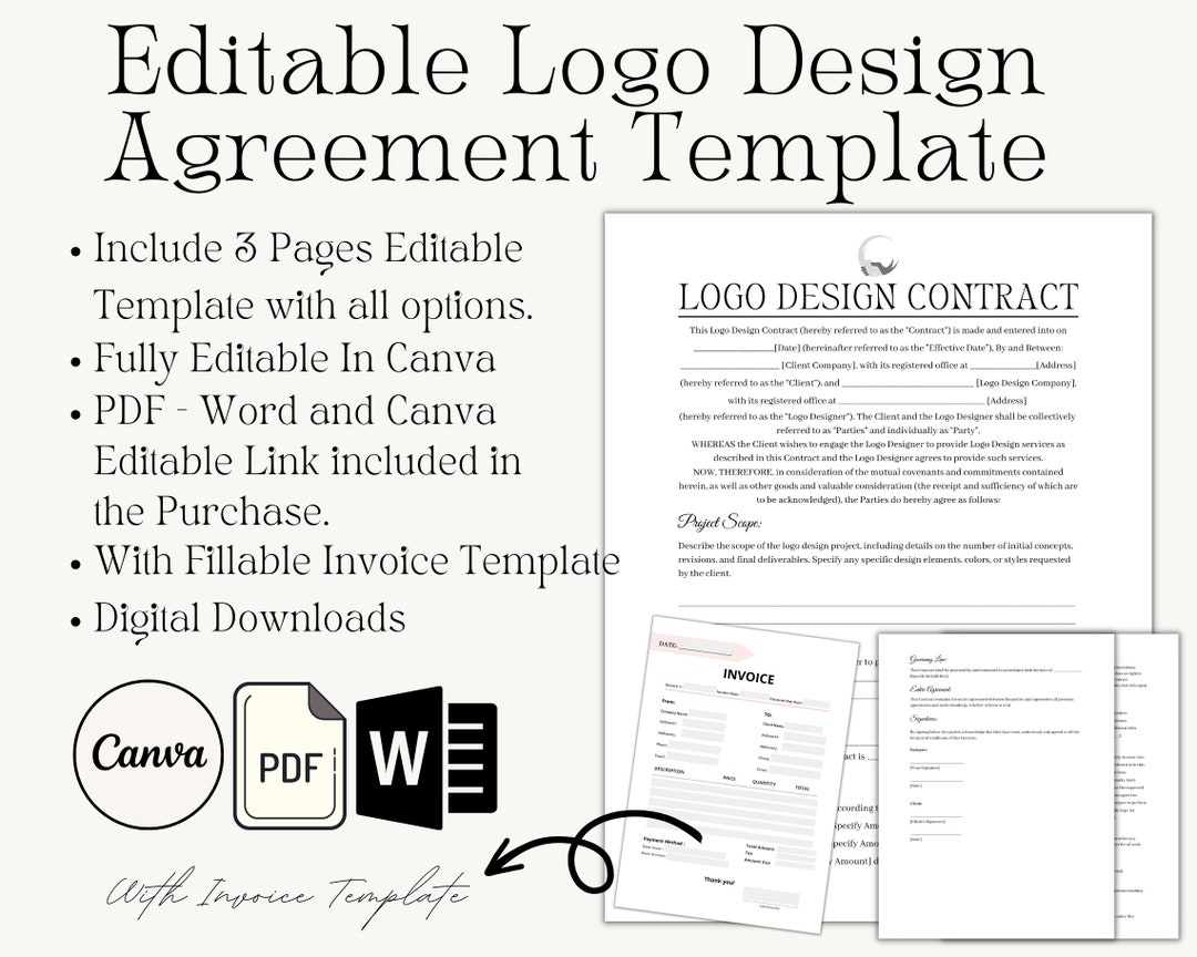 Logo Design Contract Template, Logo Design With Invoice Template, Logo ...