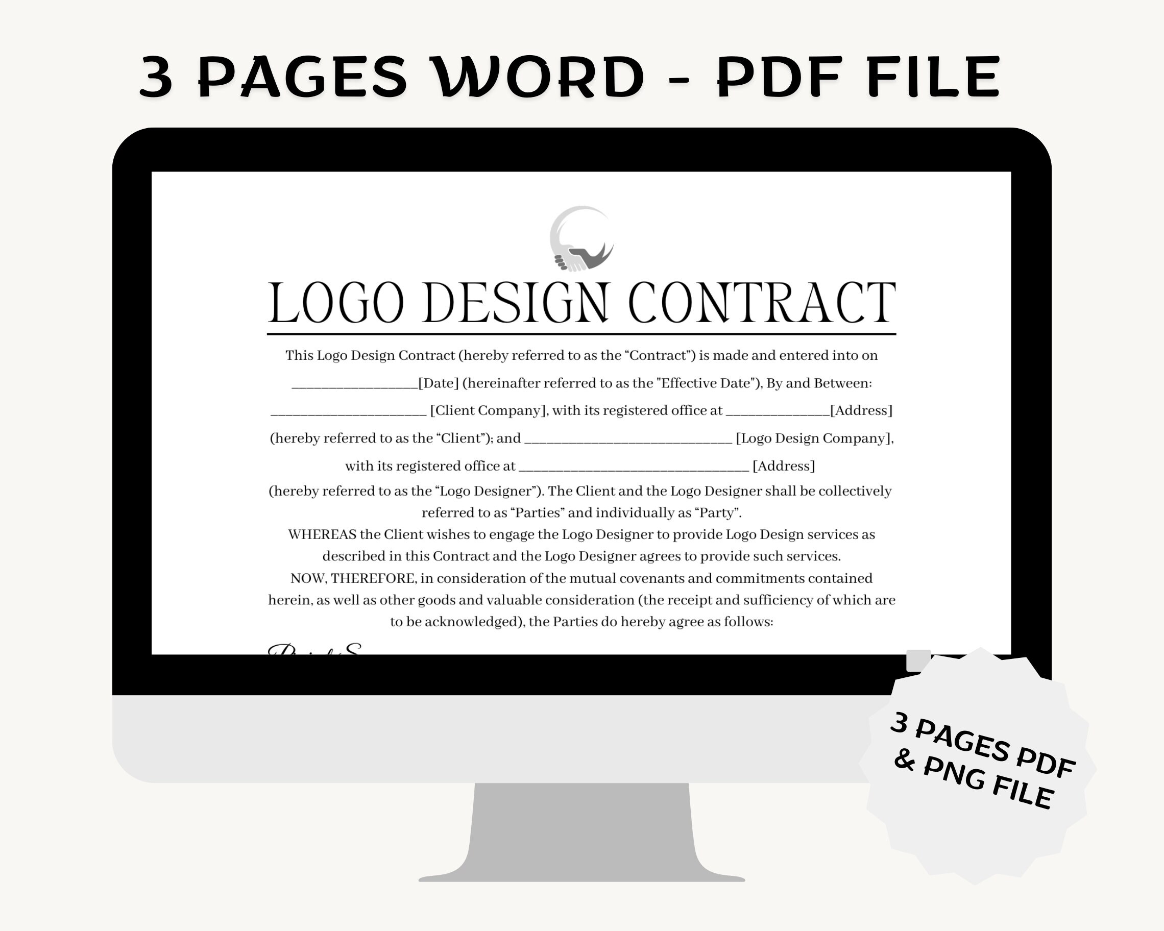 Logo Design Contract Template, Logo Design With Invoice Template, Logo Design Service Contract ...