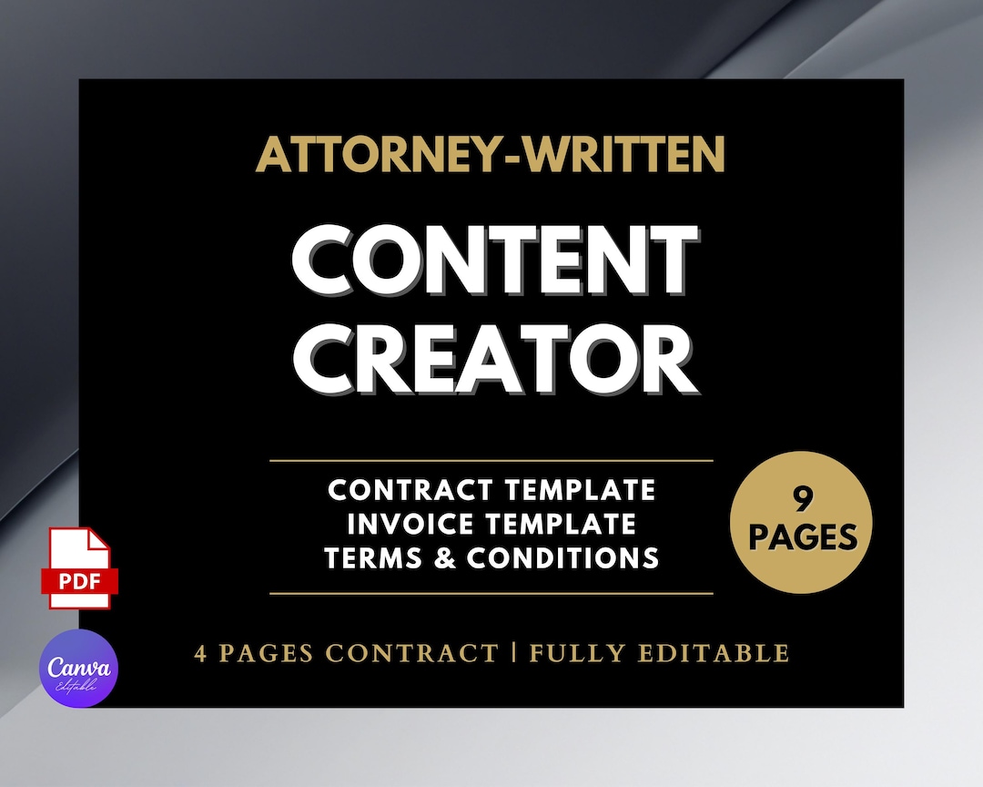 Content Creator Agreement Template, Editable Attorney-written Download ...