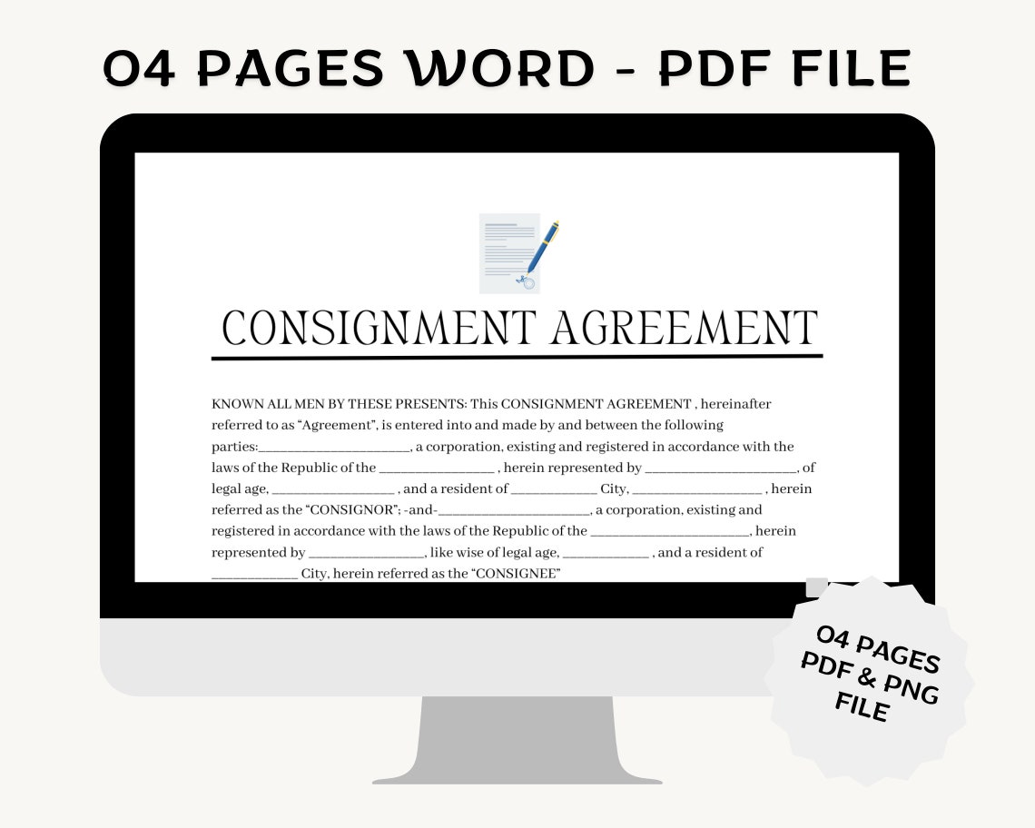 Professional Consignment Contract Template, Consignment Termsn ...
