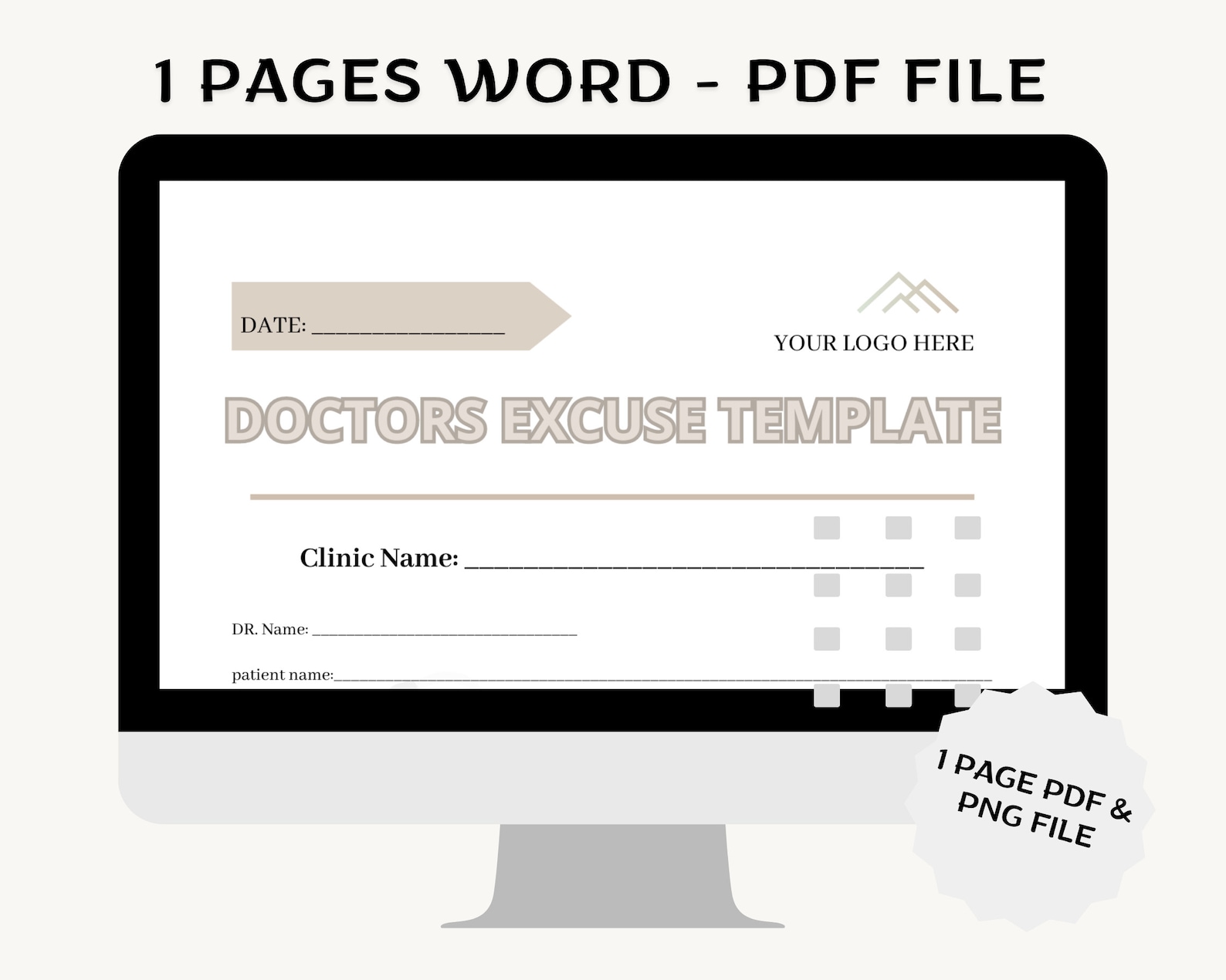 Editable Doctor Excuse Template, Doctor Excuse for Work, Doctor Excuse ...