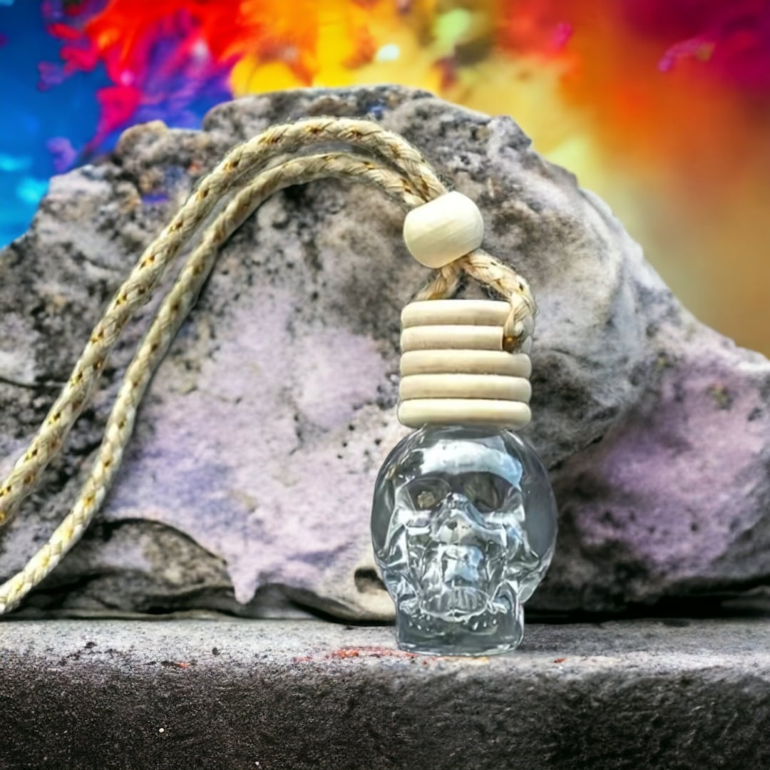 Hanging Car Glass Skull Fragrance Diffuser Air Freshener - Etsy