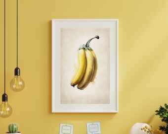 Abstract Banana Wall Art Printable Food Art Kitchen Decor - Etsy