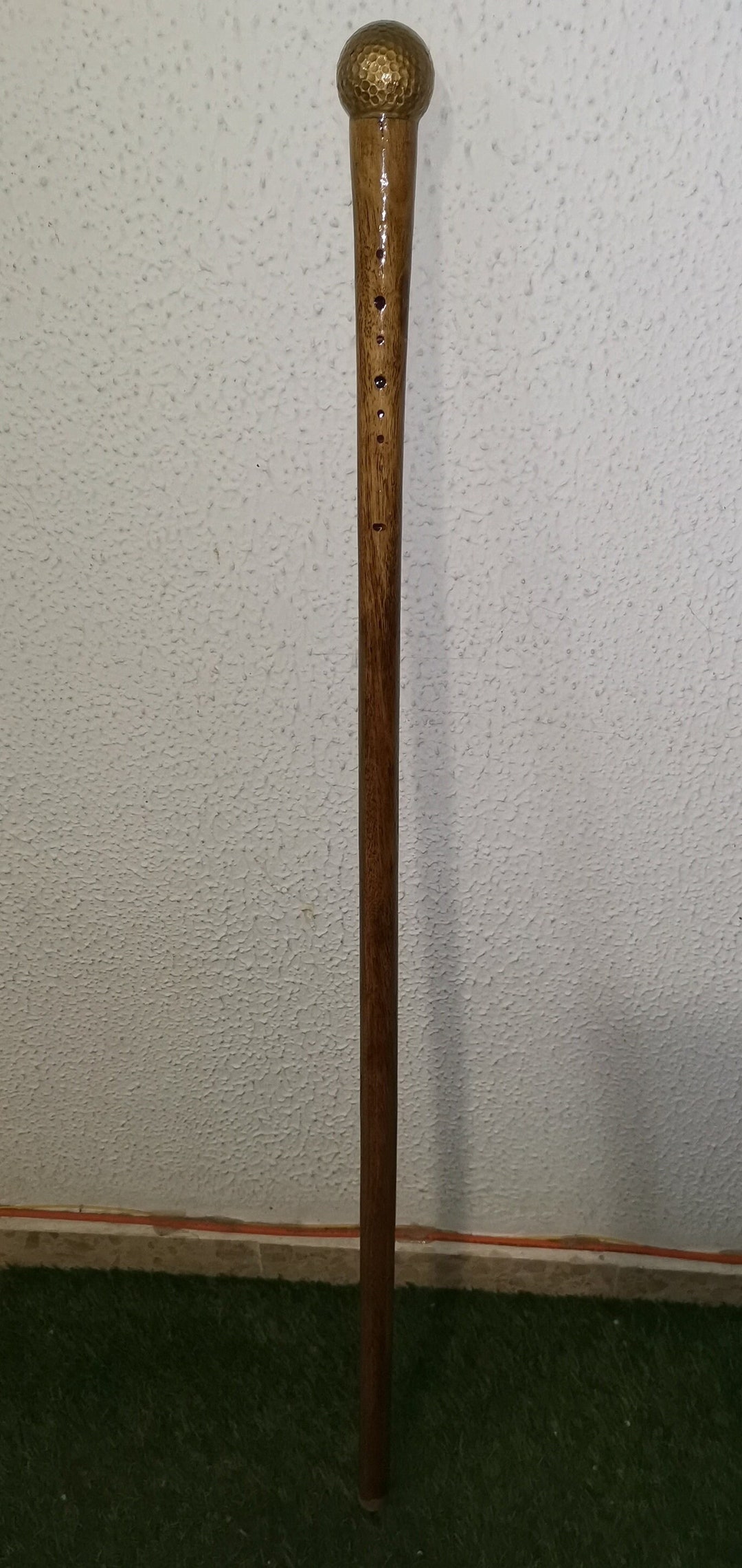 Handmade Cane Made of Oak Wood and Epoxy Resin, Hand Made, Golf Ball ...