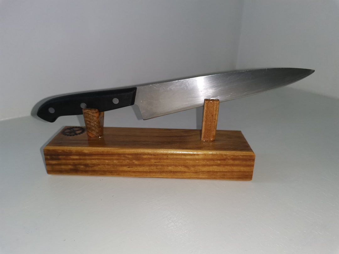 Solid Pine Knife Screen BIG 10 Minimalist Wooden Knife Holder High ...