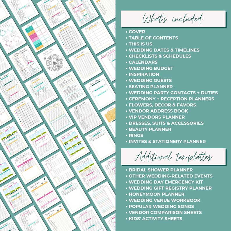 Wedding Planner Canva Template Bundle, Wedding Planning, Wedding ...