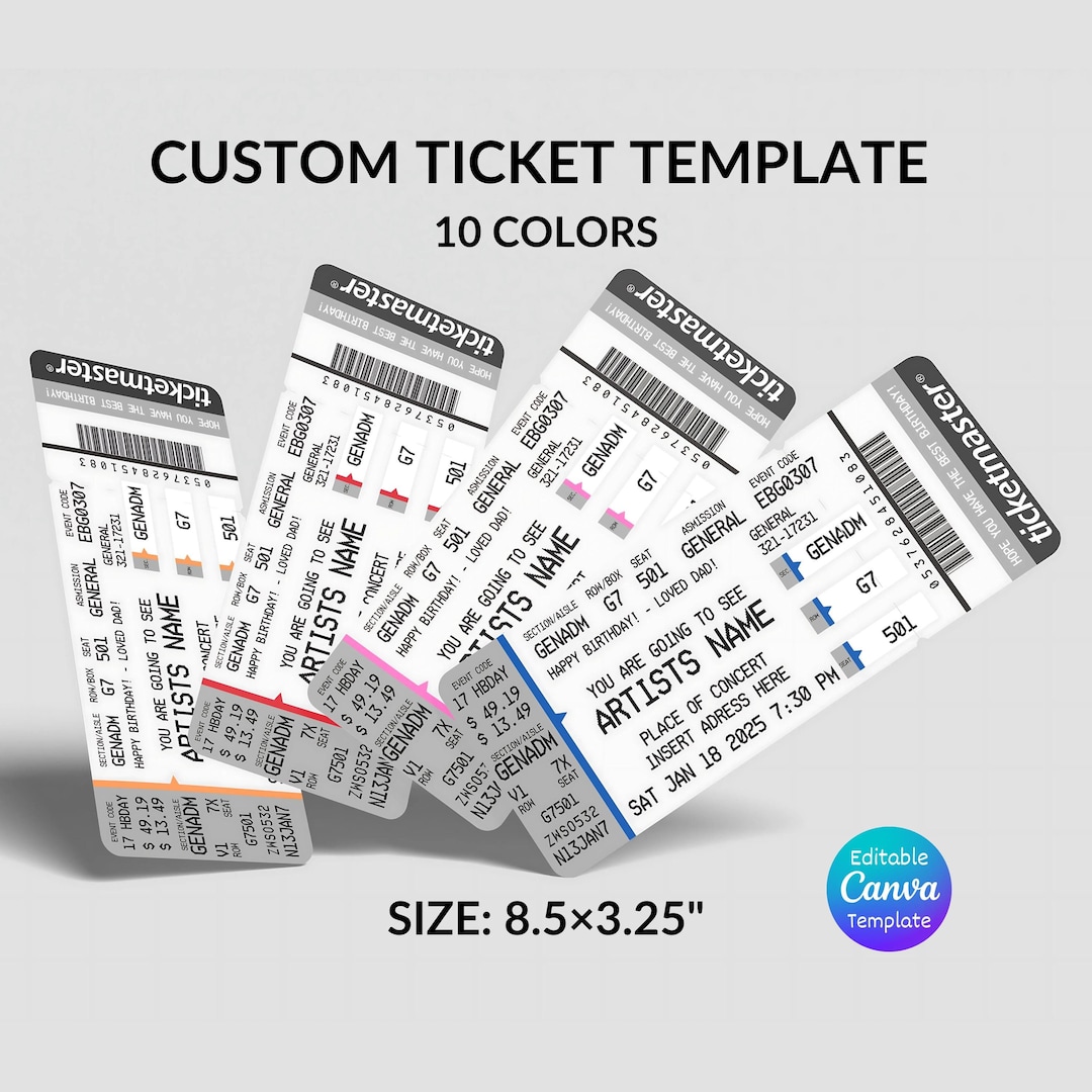 Ticketmaster Ticket | Concert Ticket Template | Surprise Concert ...