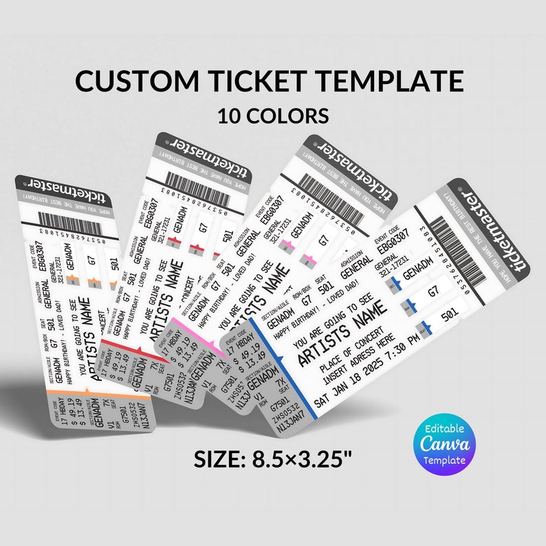 Ticketmaster Ticket | Concert Ticket Template | Surprise Concert ...