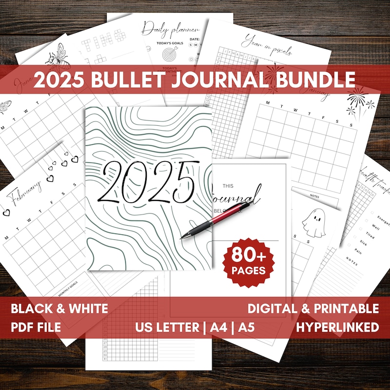 2025 Bullet Journal - Etsy