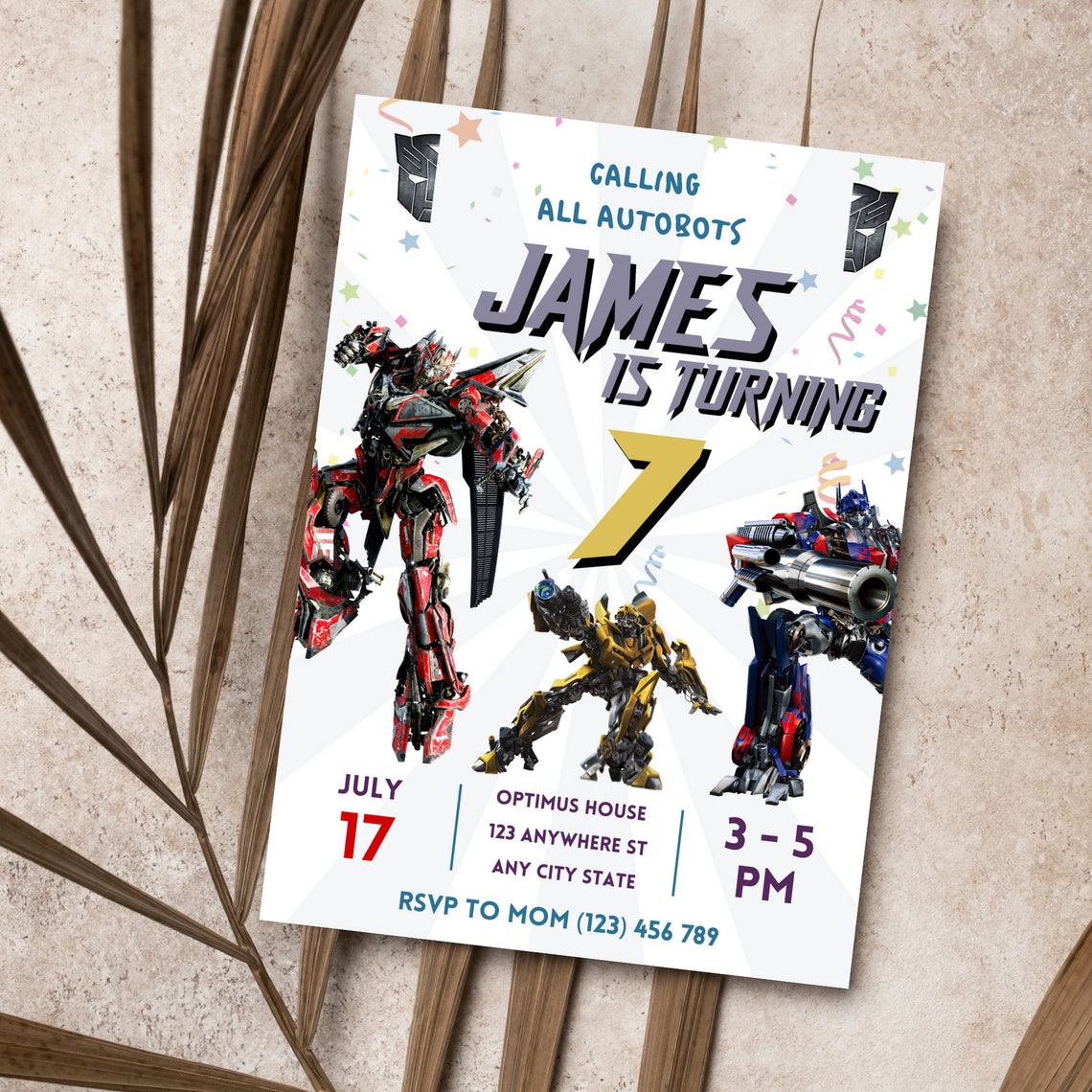 Transformers Rescue Bots Birthday Invitation Template Digital Kids ...