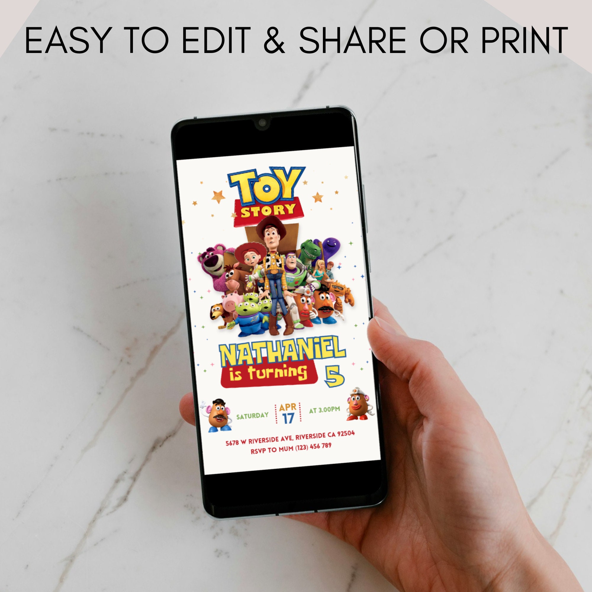 Toy Story Birthday Invitation Template Buzz Lightyear Woody Theme ...