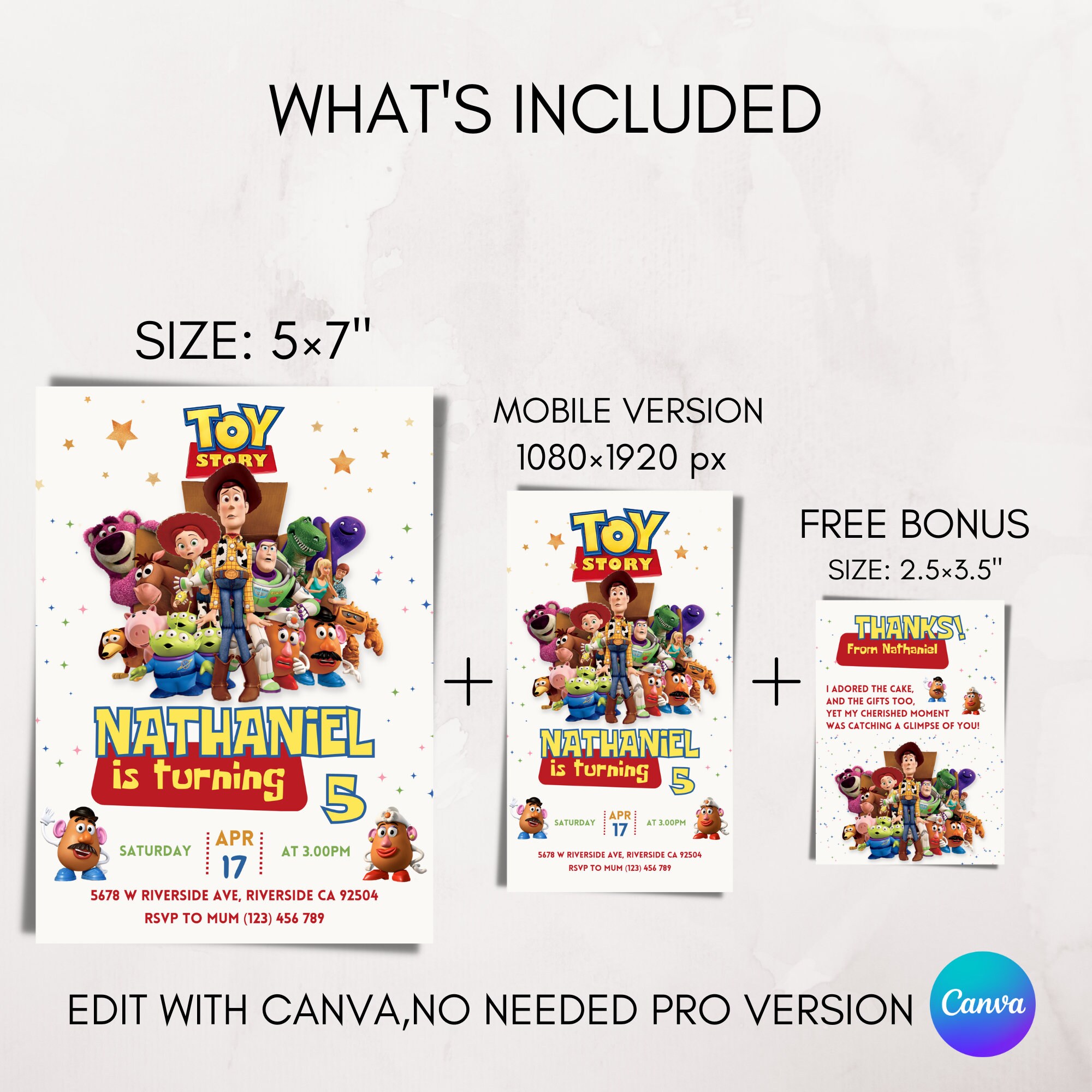 Toy Story Birthday Invitation Template Buzz Lightyear Woody Theme ...