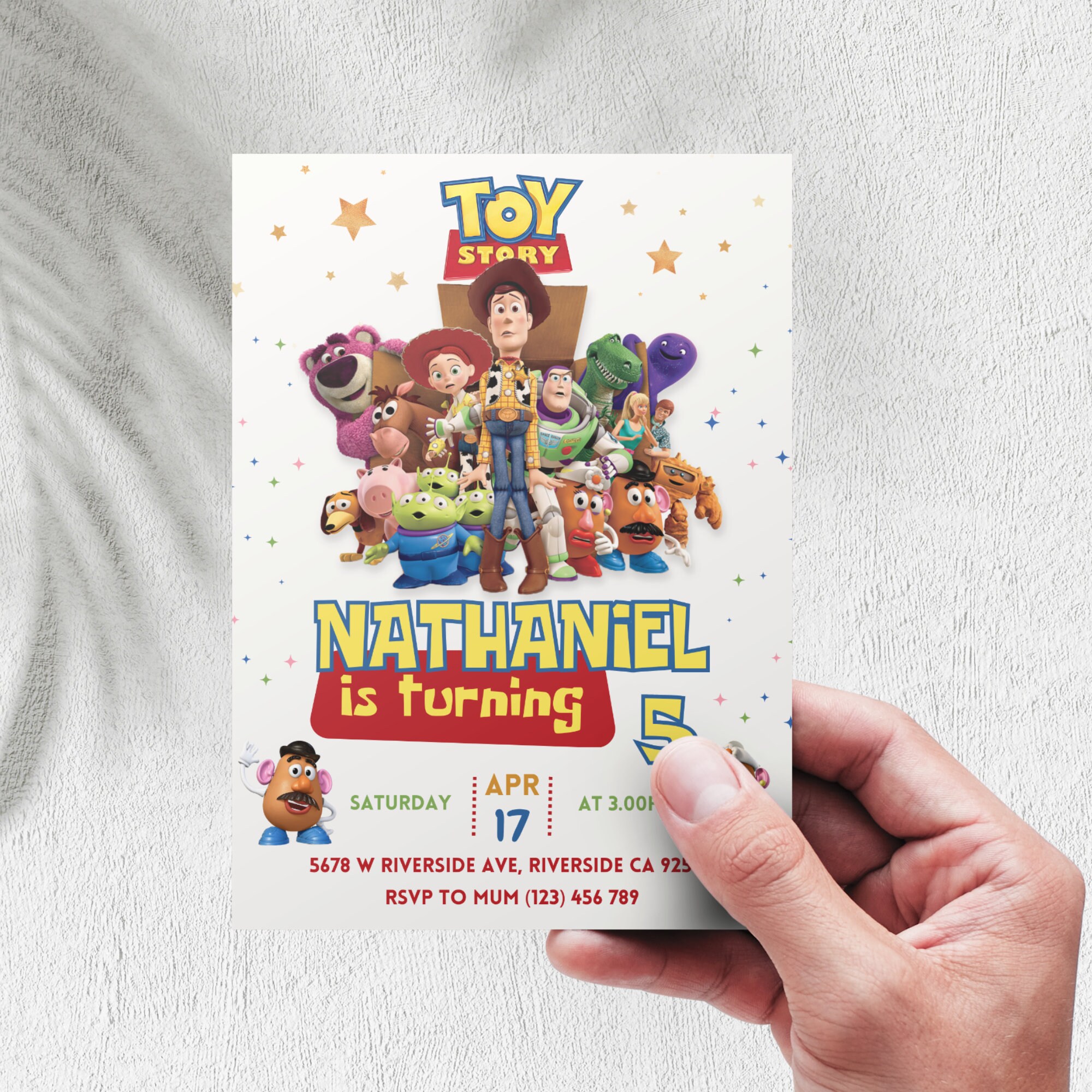 Toy Story Birthday Invitation Template Buzz Lightyear Woody Theme ...