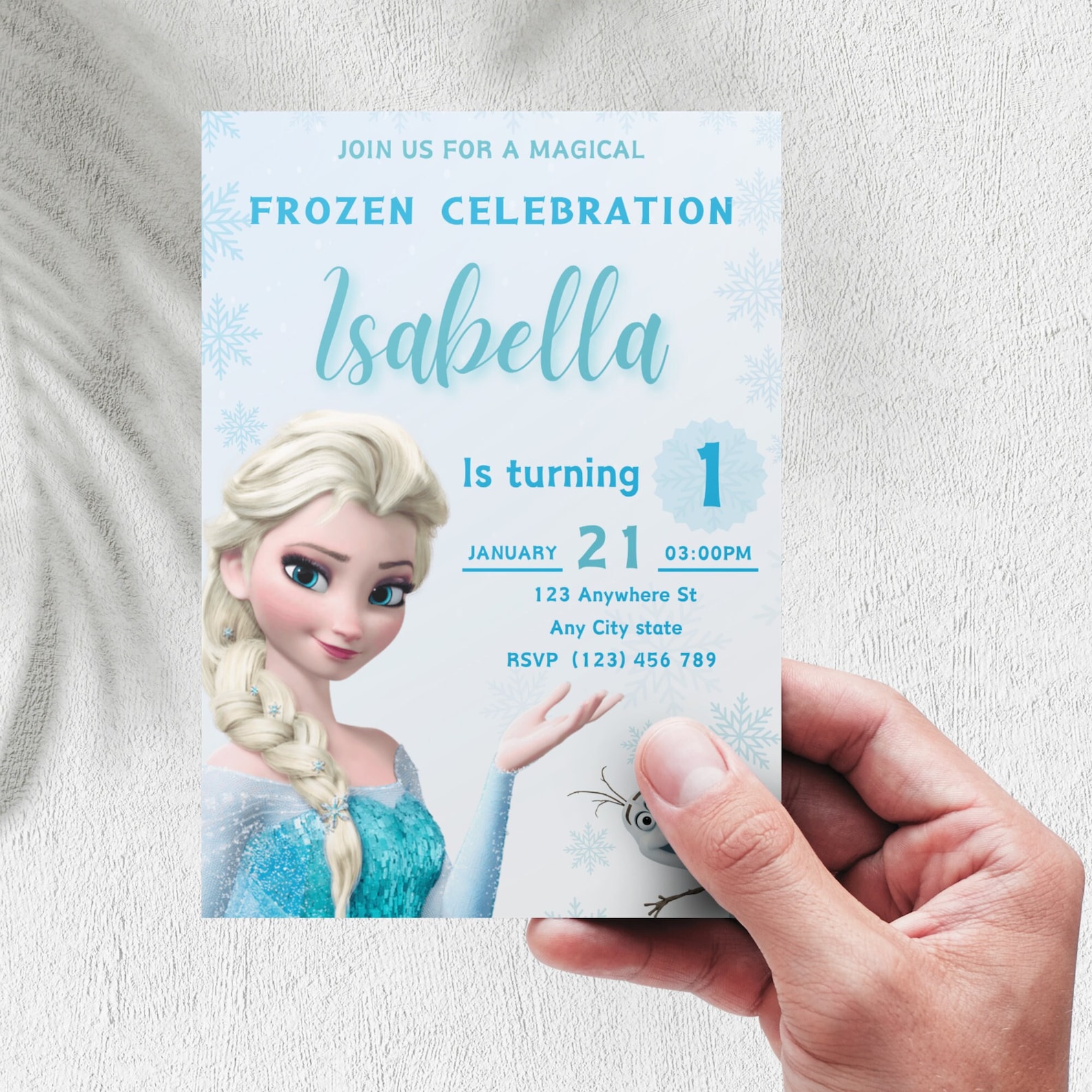 Editable Frozen Birthday Invitation Template Princess Elsa Girl Evite ...