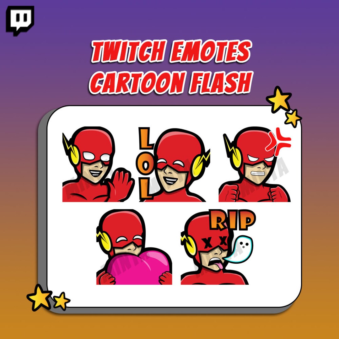 Flash Cartoon Emote Pack Twitch - Etsy