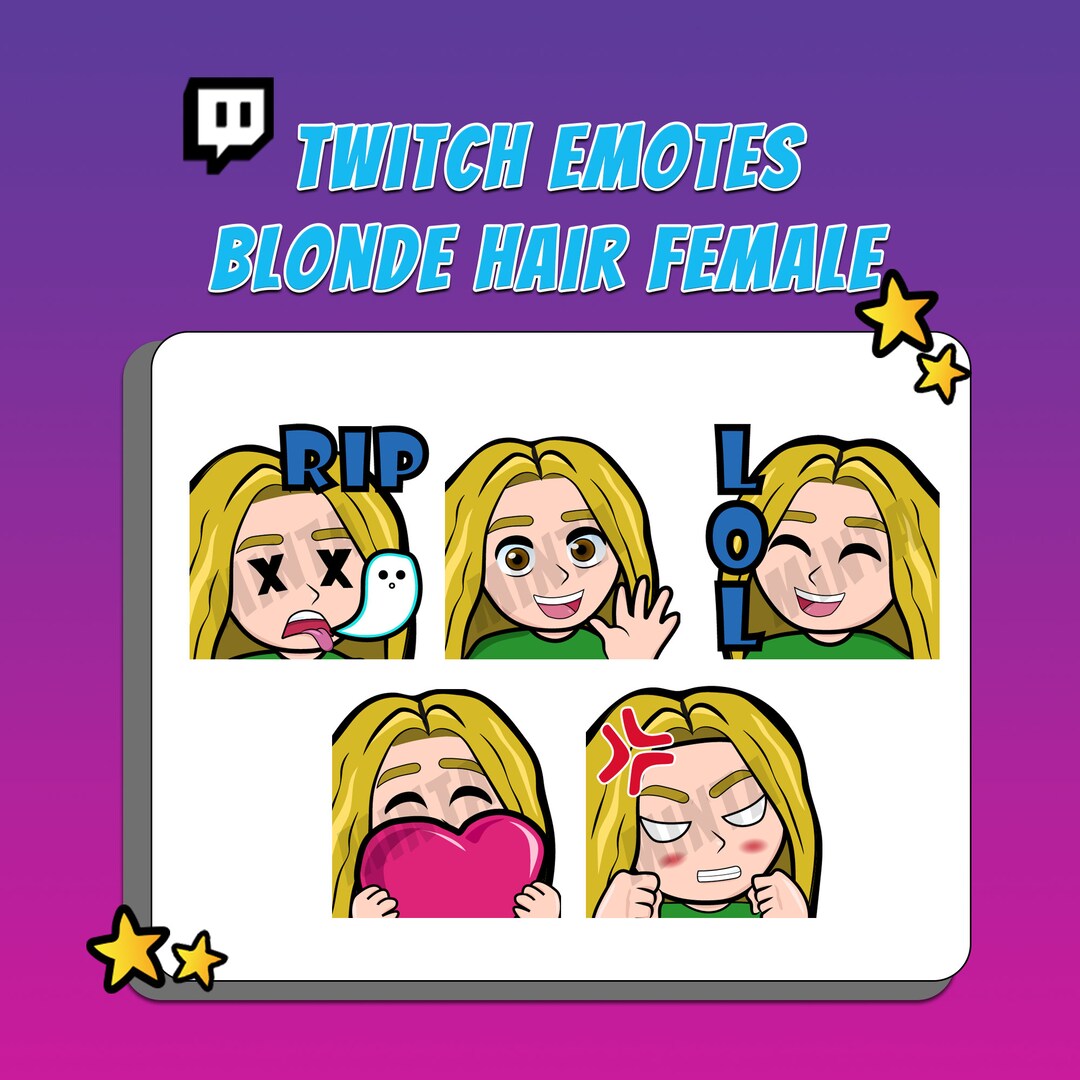 Twitch Female Emote Blonde Hair - Etsy