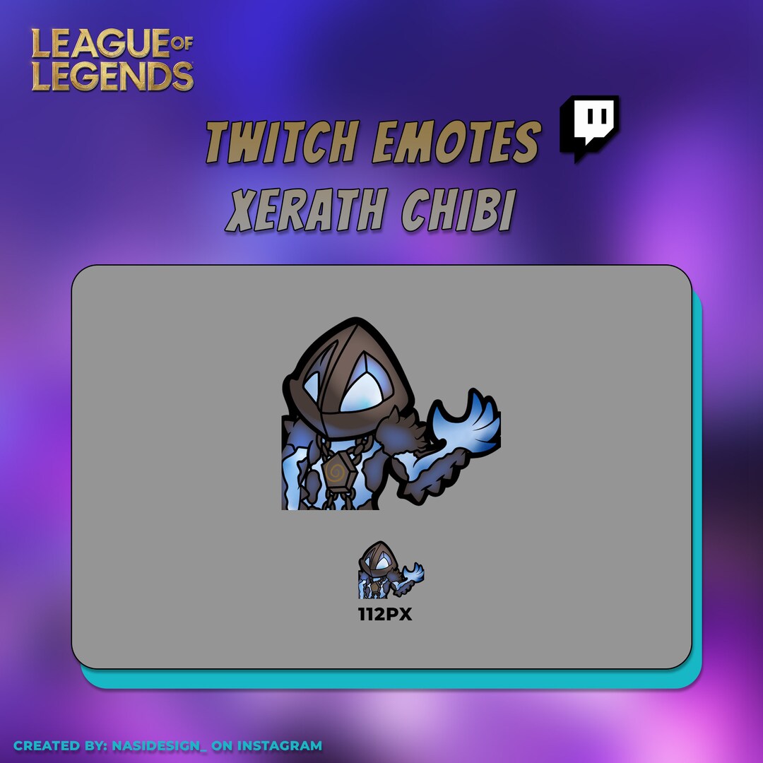 Cartoon Xerath Chibi Emote for Twitch - Etsy