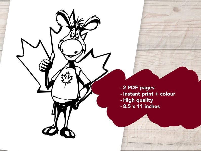 Canada Day Themed Printable Coloring Pages PDF Fun - Etsy