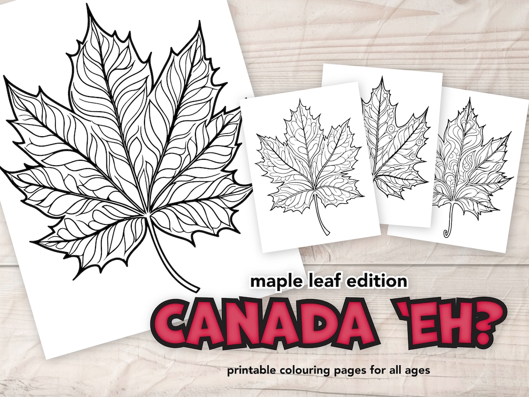 Unique Canada Day Digital Coloring Pages PDF | Doodle-inspired Maple ...