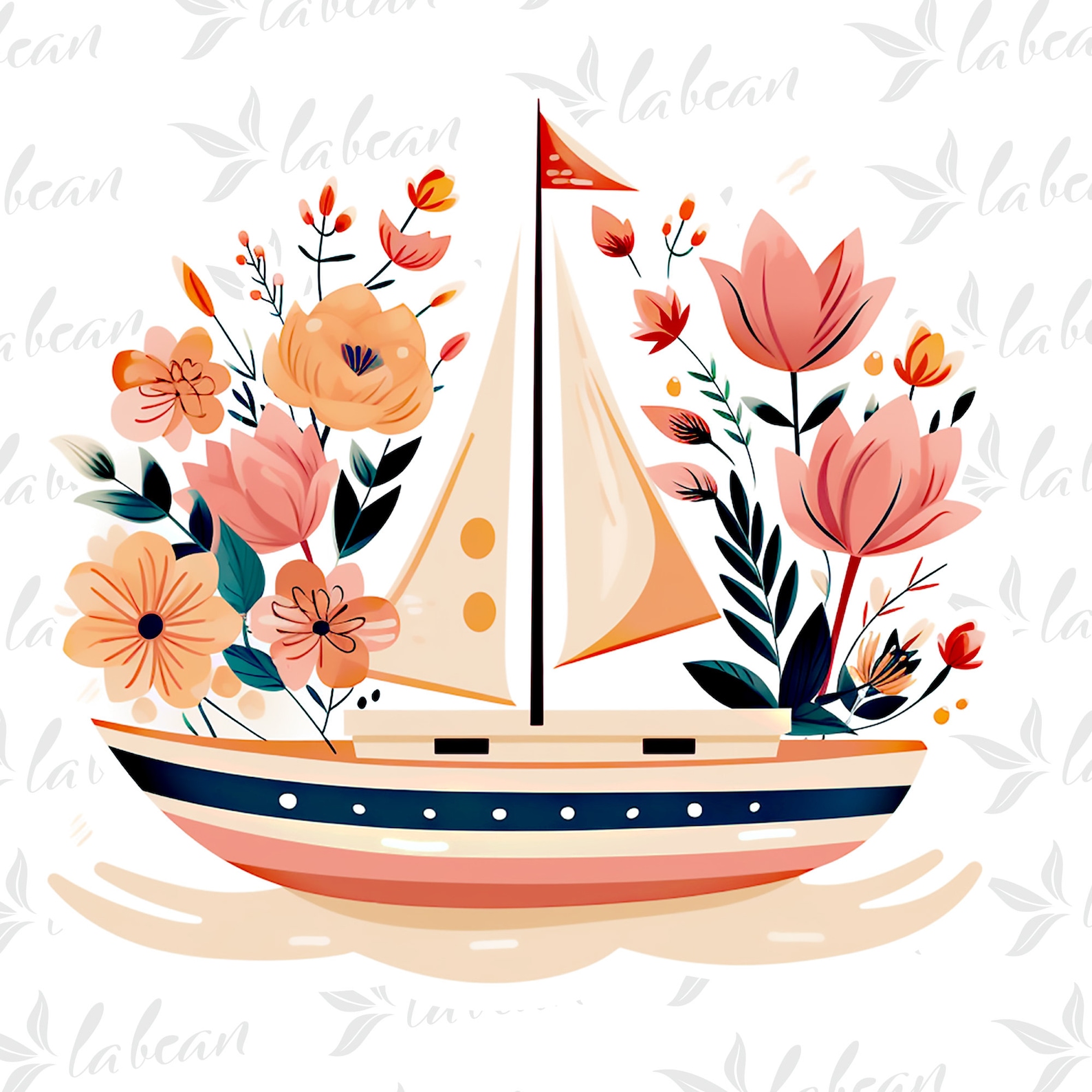 Cottage Core Sailboat PNG Sublimation Design for Sublimation Prints ...