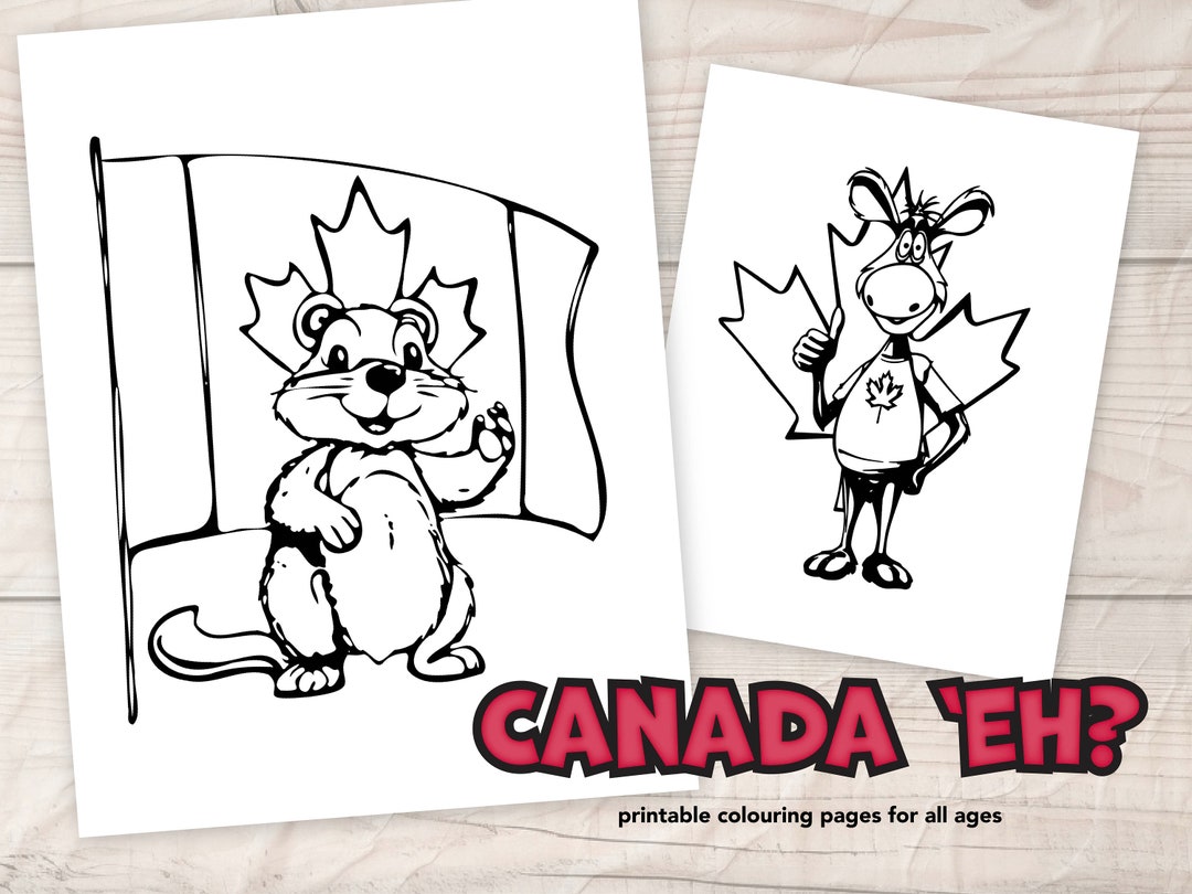 Canada Day Themed Printable Coloring Pages PDF Fun - Etsy