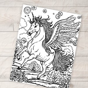 Magical Unicorn Coloring Pages - Digital Printouts (set of 4) | Instant ...