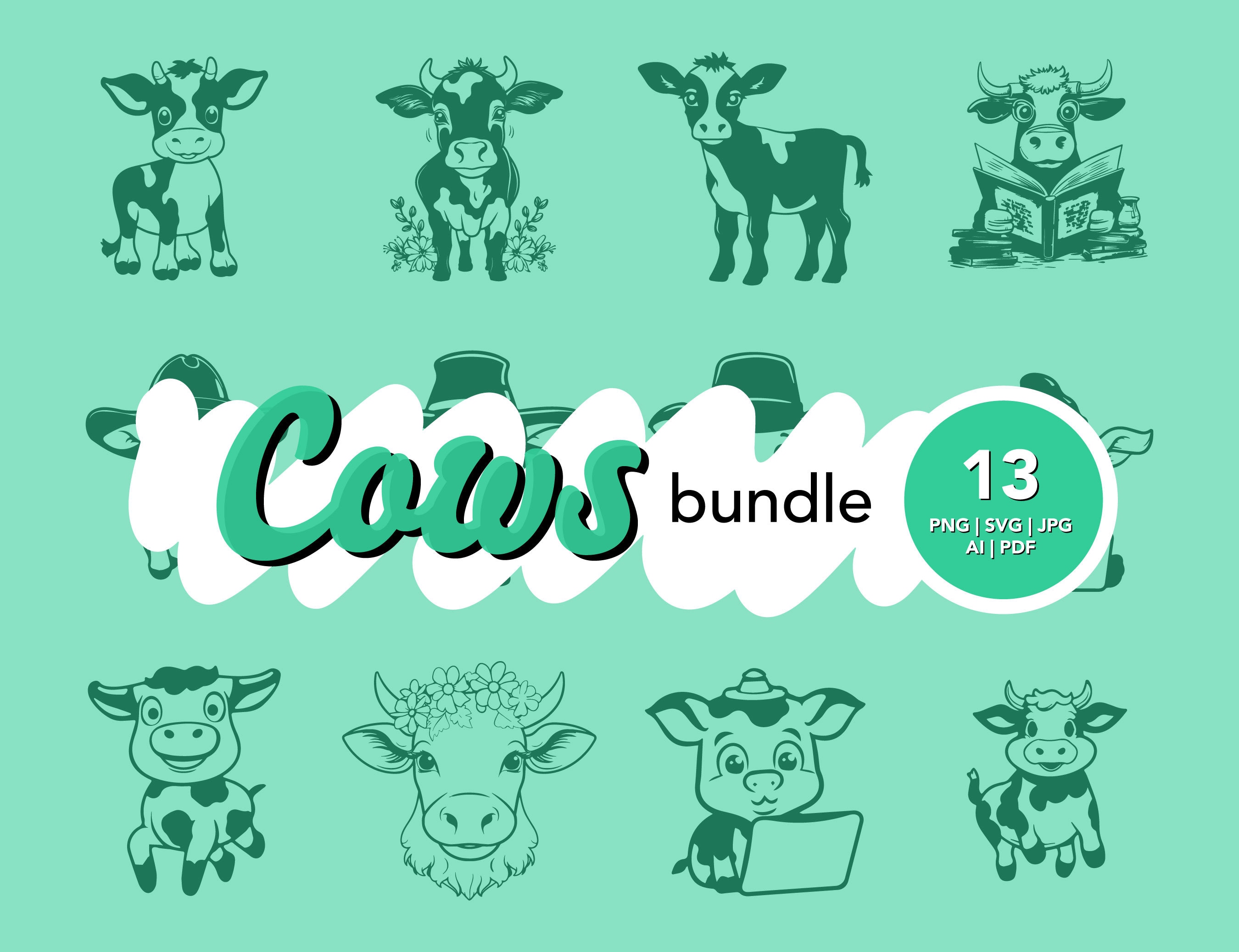 Holy Cow Ultimate Cow SVG Bundle for Cricut 13 Unique Cow - Etsy