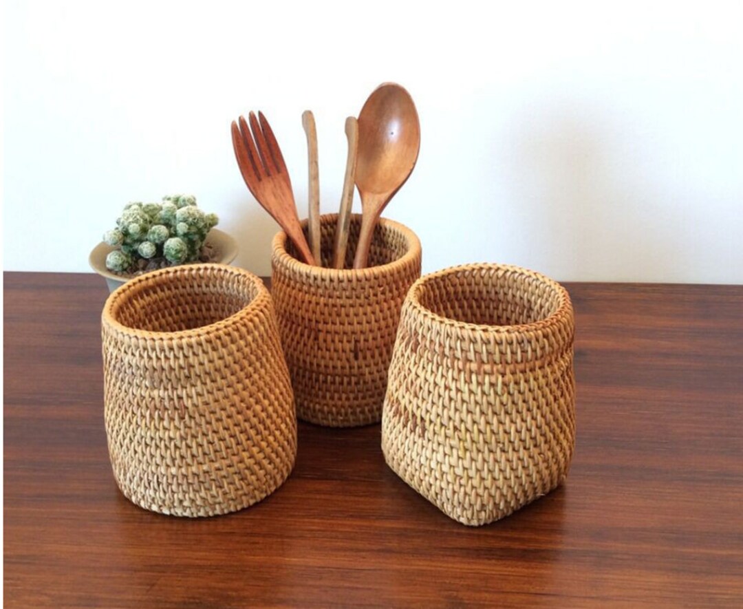 Manual Rattan Spoon Holder Rattan Chopstick Holder Utensil - Etsy