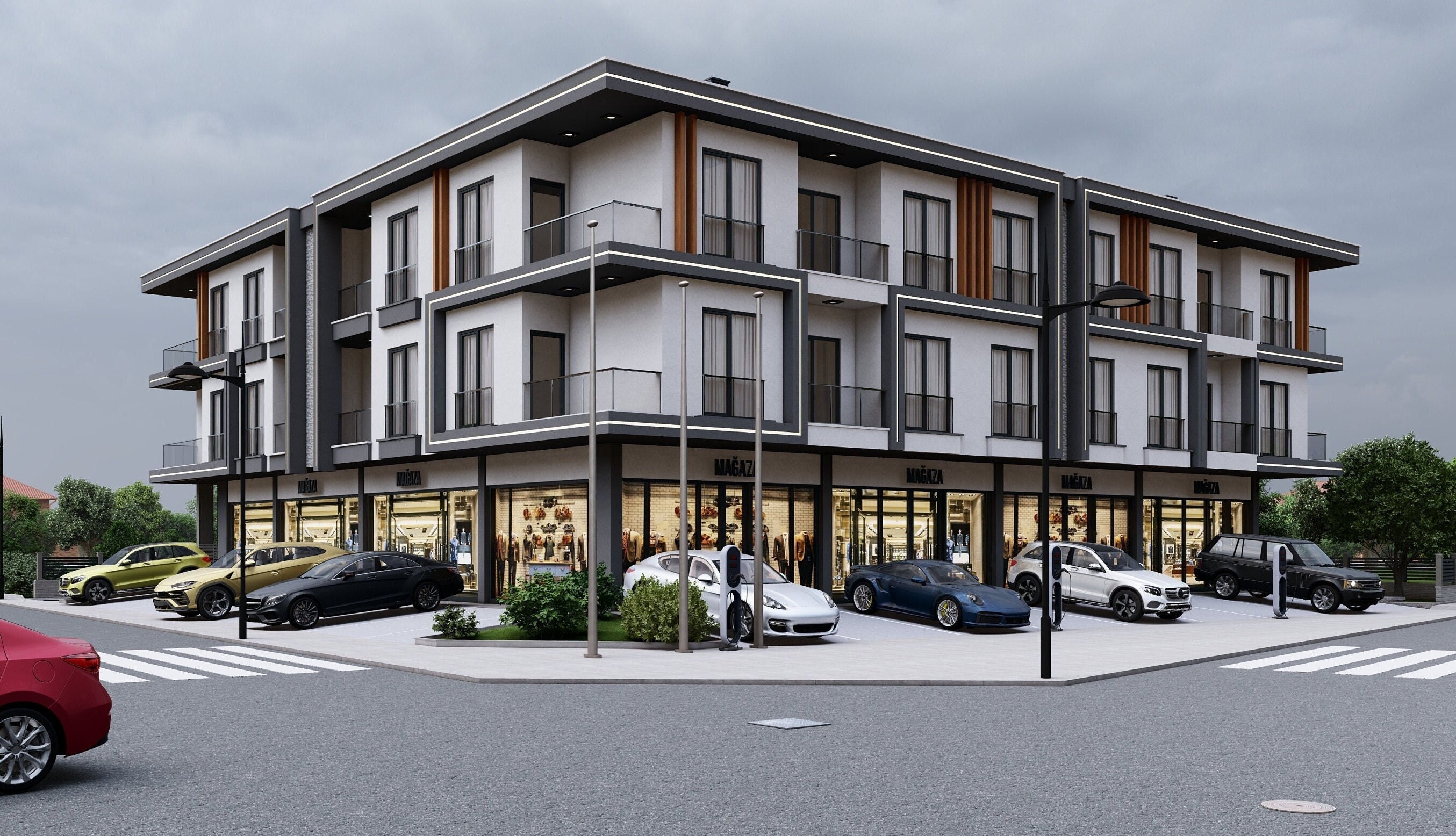 Modern Apartment Building Plan: 3-story, 24 Units (PDF & Autocad) - Etsy