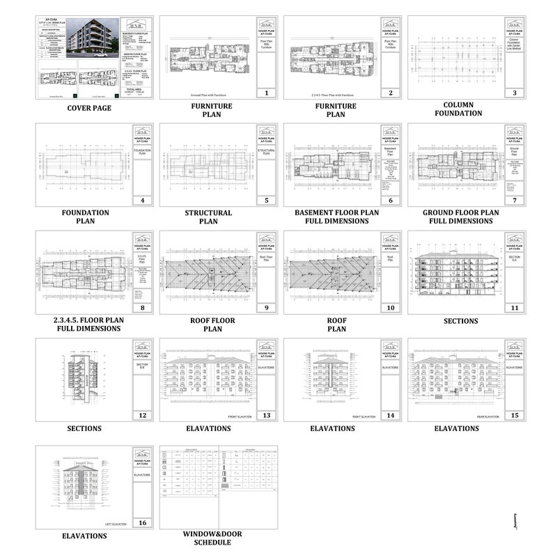 Modern Apartment Building Plan: 5-floor Condo (digital Download) - Etsy