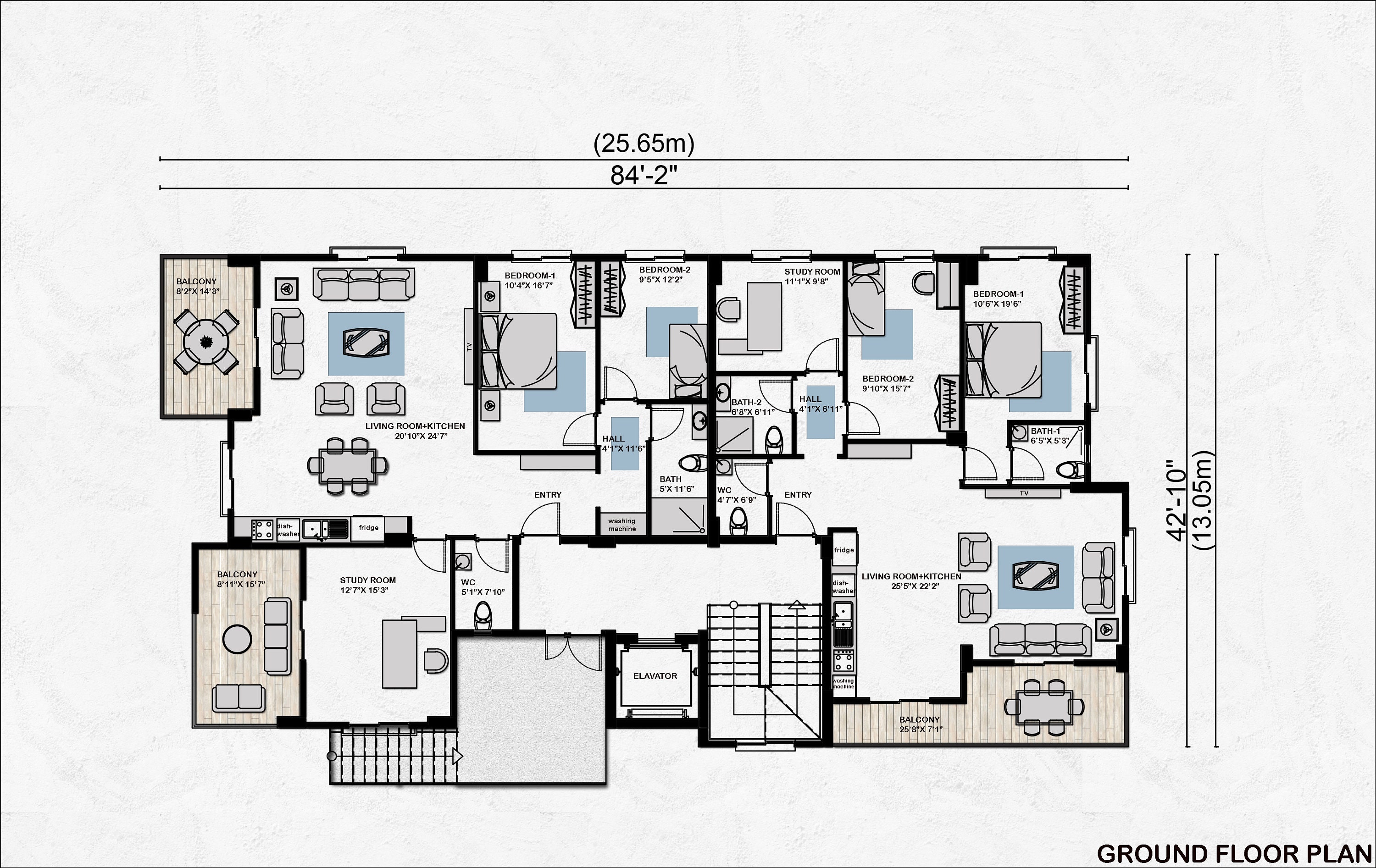 Modern 6-apartment Building Plan: 3-story House Design (PDF File) - Etsy