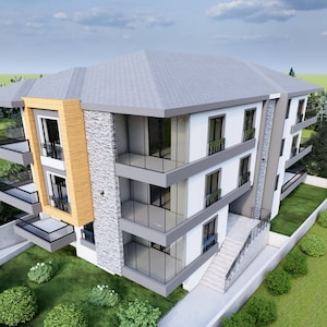 Modern 6-apartment Building Plan: 3-story House Design (PDF File) - Etsy
