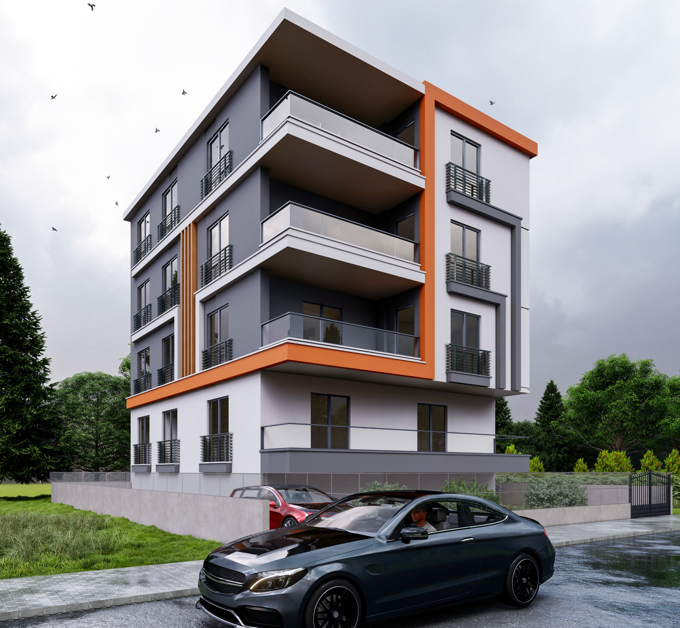 Modern 4-apartment House Plan: 4-floor Blueprint (digital Product) - Etsy