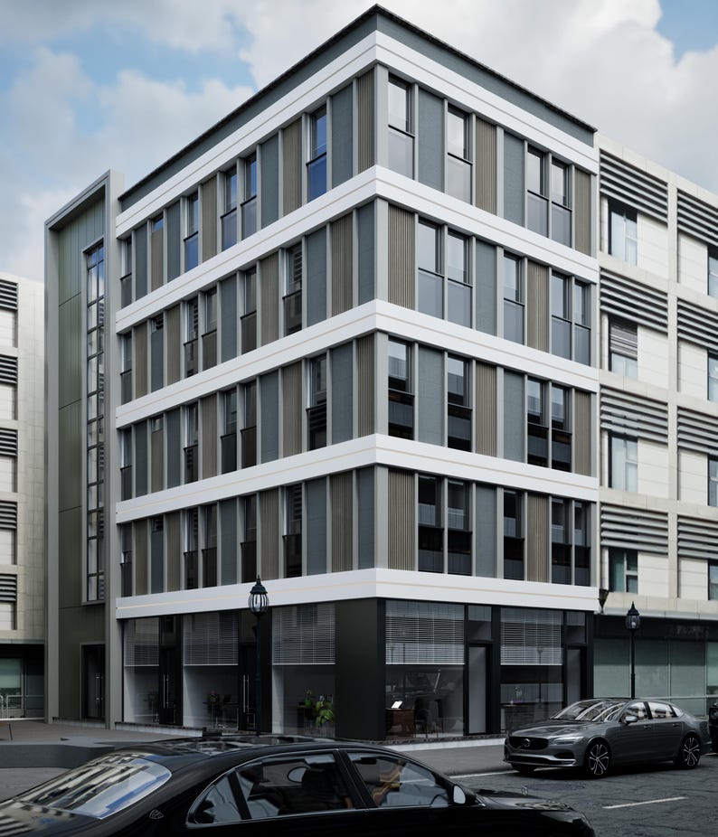 Modern 5-story Apartment Plan: 8 Offices, 4 Shops (PDF File) - Etsy