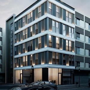 Modern 5-story Apartment Plan: 8 Offices, 4 Shops (PDF File) - Etsy