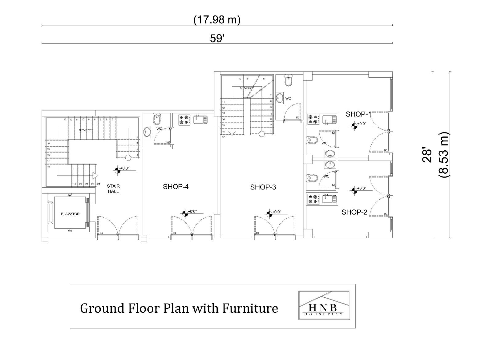 Modern 5-story Apartment Plan: 8 Offices, 4 Shops (PDF File) - Etsy