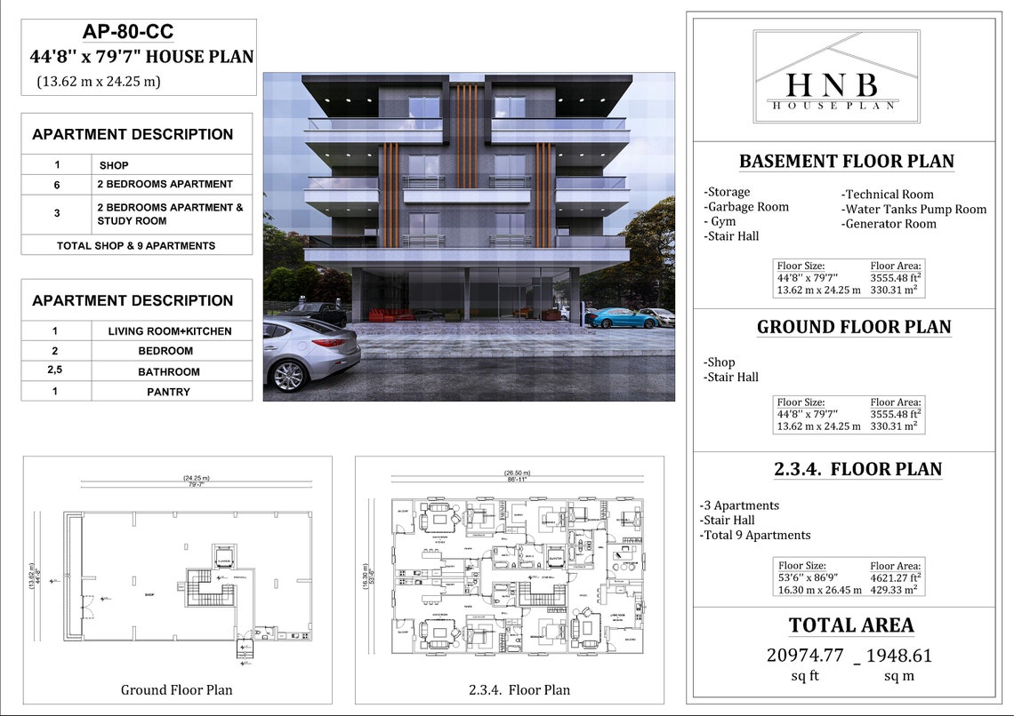 Apartment Plan,house Plan,modern House Plan, 2bedroom 2.5 Bath Apartments - Etsy Canada