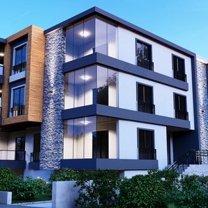 Modern 6-apartment Building Plan: 3-story House Design (PDF File) - Etsy