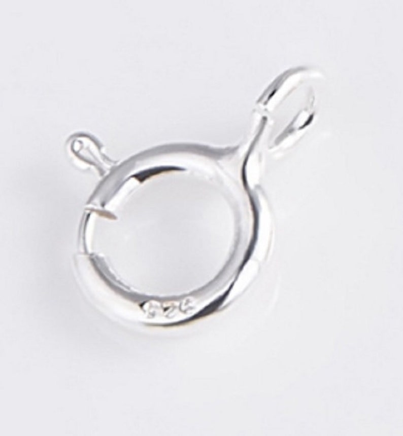 925 Stamped 5mm Round Claw Spring Clasps Hooks Necklace Bracelet ...