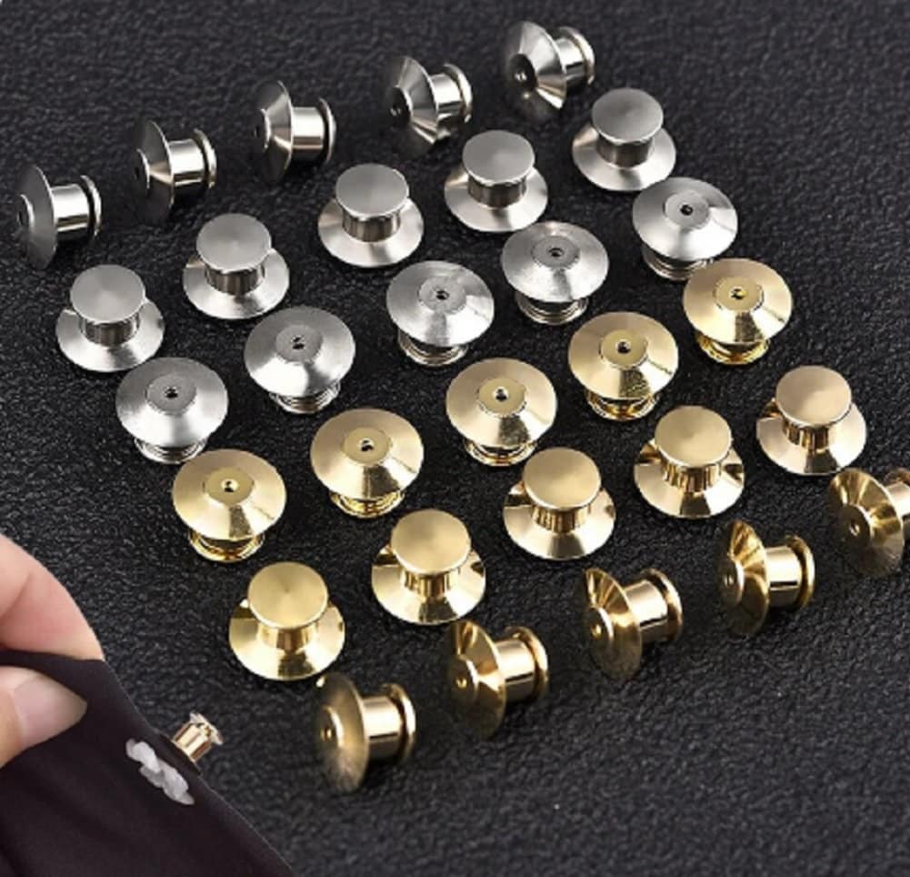 Gold or Silver Locking Backs Replacement Pin Badge Brooch Hat Lapel ...