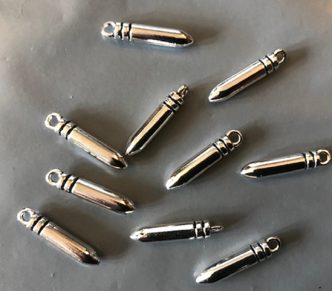Silver Bullet Gun Rifle Pendant Connectors Charms Charm Bracelet ...