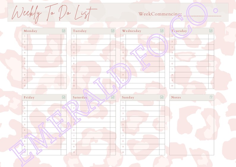 Weekly Planner Printable to Do List, Minimal Weekly Schedule, Weekly ...