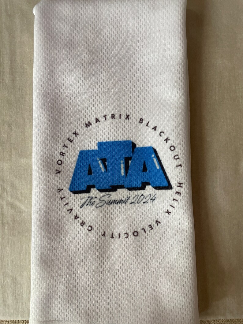 Custom Cooling Towel - 40”x12” - Custom Image or Graphic (4”x4”) on One ...