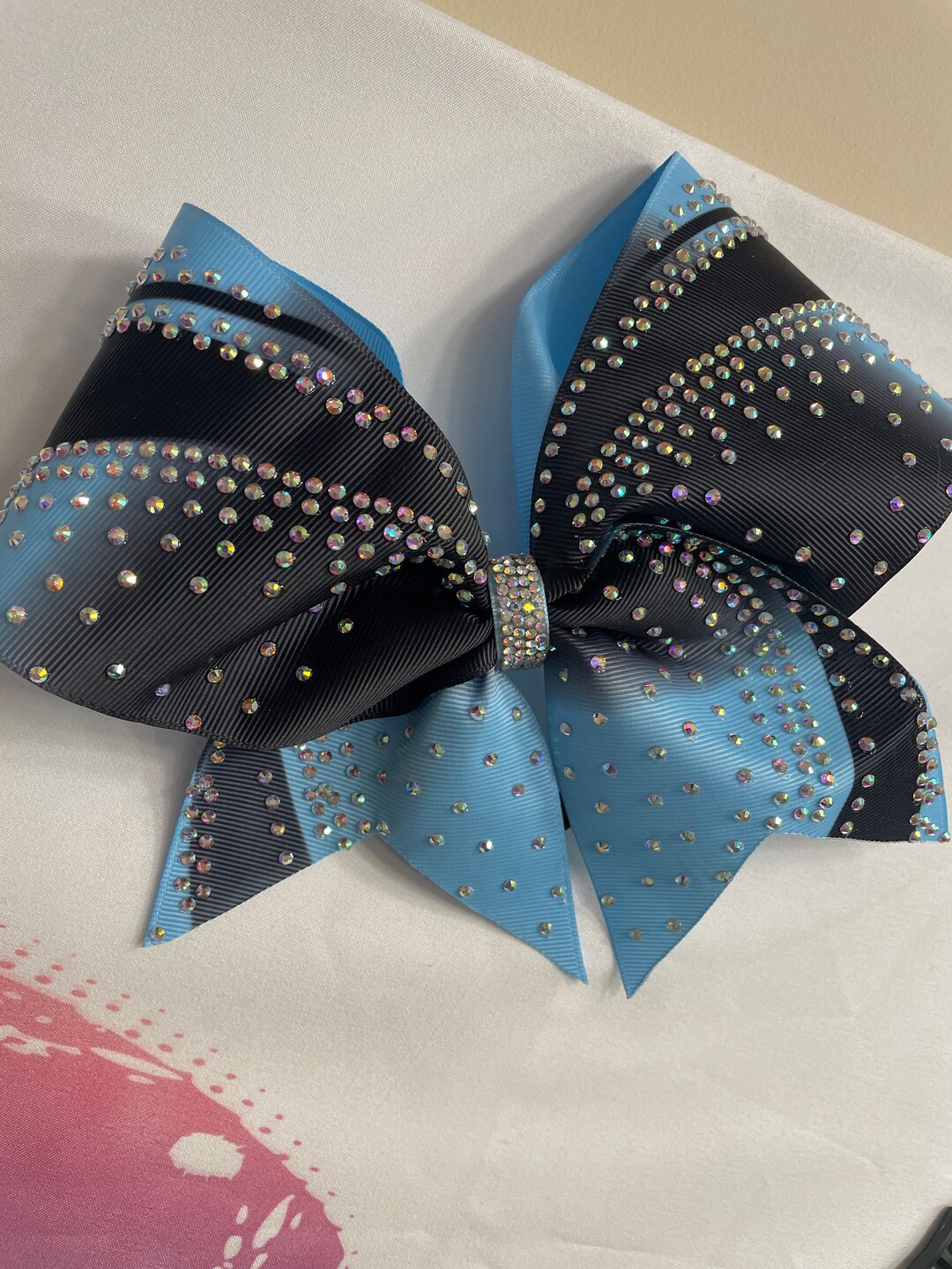 1 Custom Rhinestone Cheer Bow - Full Size, Bling, All Star, Custom ...