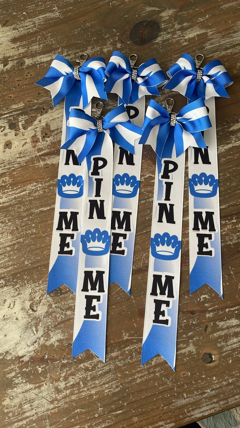 1 Custom Color/design Pin Me Ribbon - Etsy