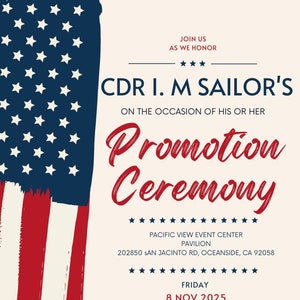 Officer Promotion Ceremony Invitation Card 2 - Etsy
