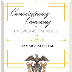 Prestige Commissioning Ceremony Invitation - Etsy